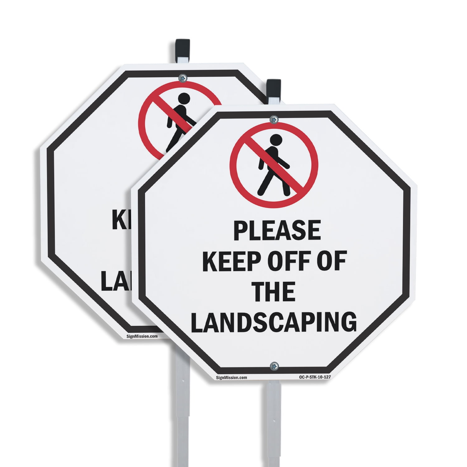 Please Keep Off of The Landscaping (2 Pack) 10 inch X 10 inch Octagon ...