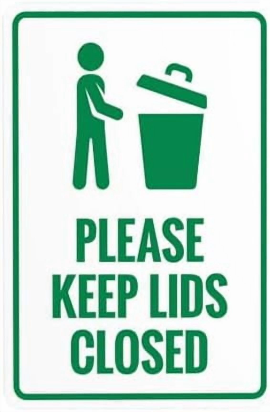 Please Keep Lids Closed Warning Sign, Metal Signs for Business Home ...