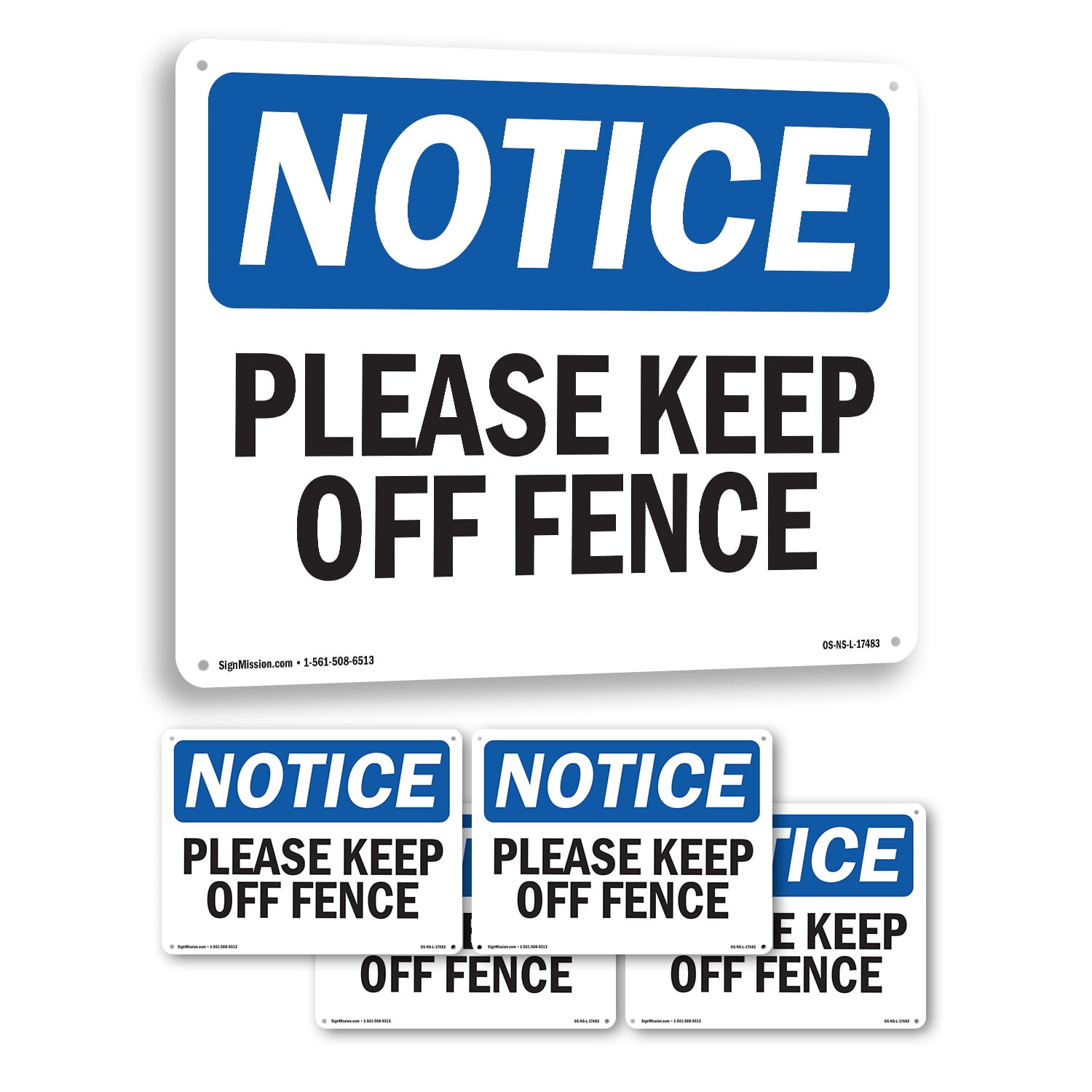 Please Keep Off Fence OSHA Notice Rigid Plastic Sign 18 Inch x 12 Inch ...