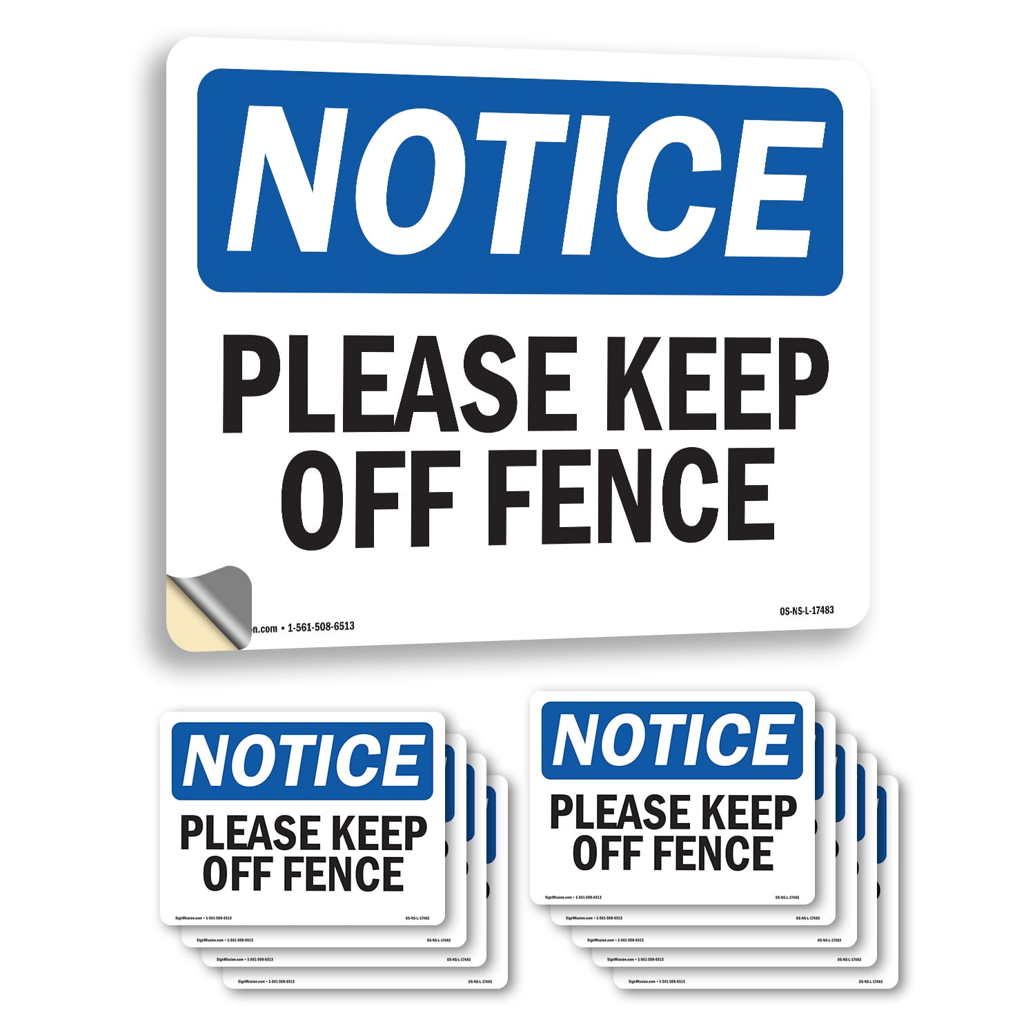 Please Keep Off Fence OSHA Notice Vinyl Decal Label 18 Inch x 12 Inch ...