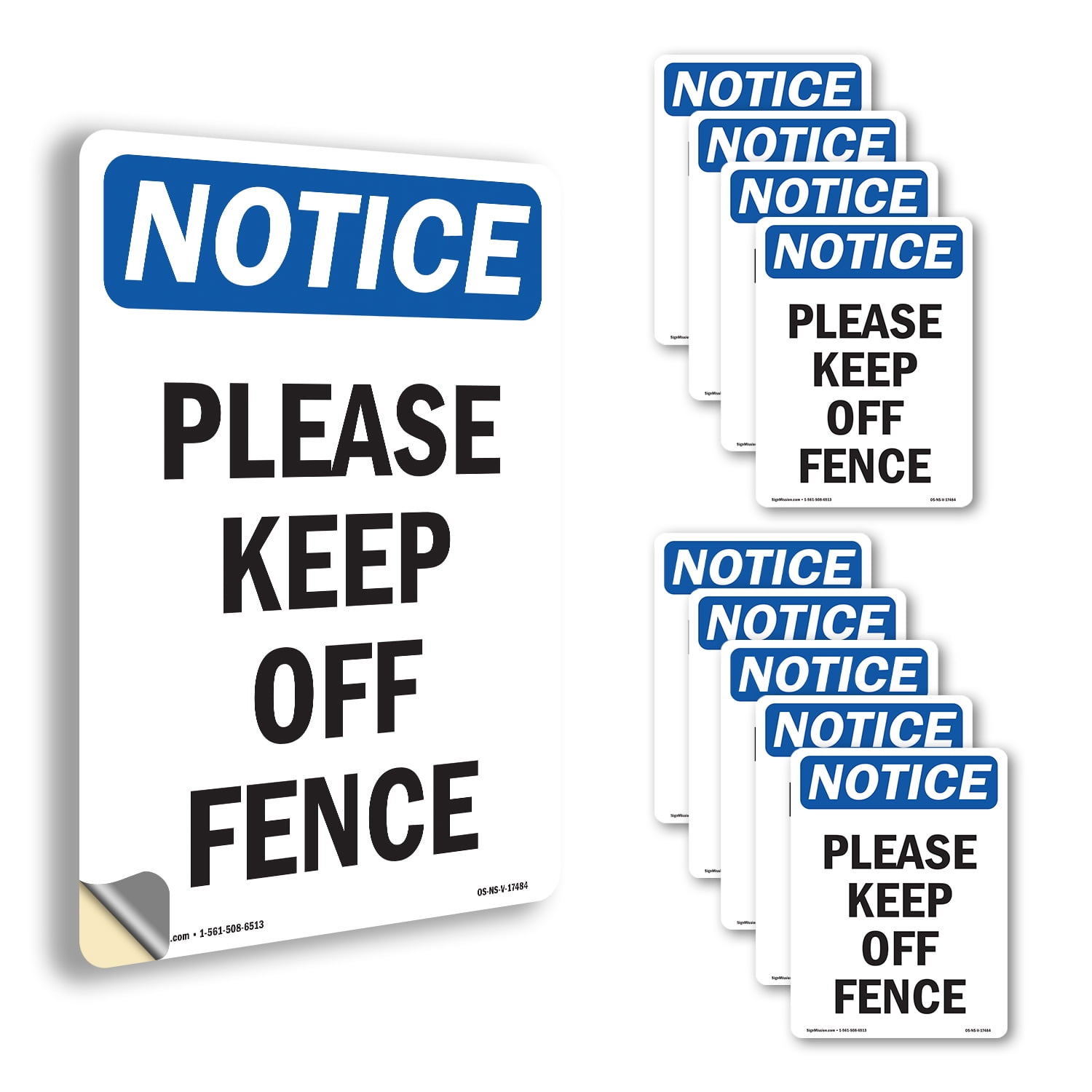 Please Keep Off Fence OSHA Notice Vinyl Decal Label 24 Inch x 18 Inch ...