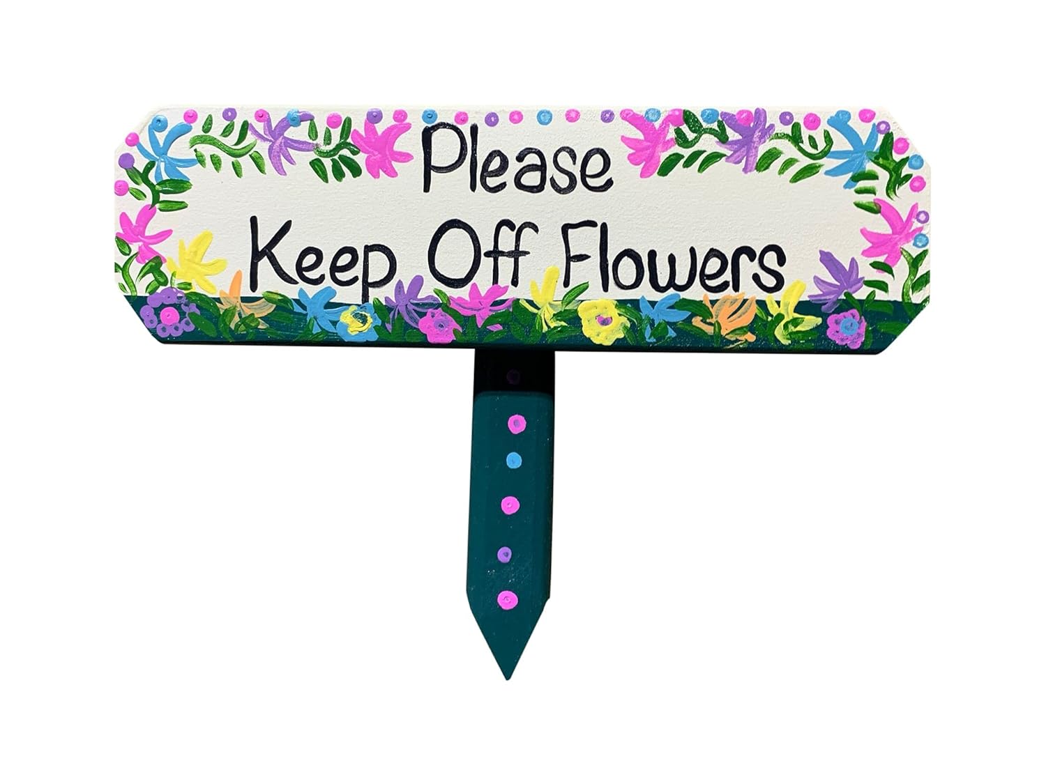 Please Keep Off Flowers wood outdoor sign - Walmart.com