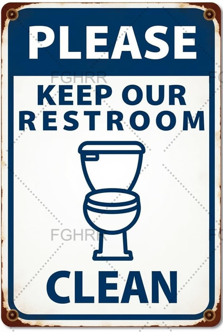 Please Keep Our Restroom Clean Sign Metal Tin Sign for Wall Decor Iron ...