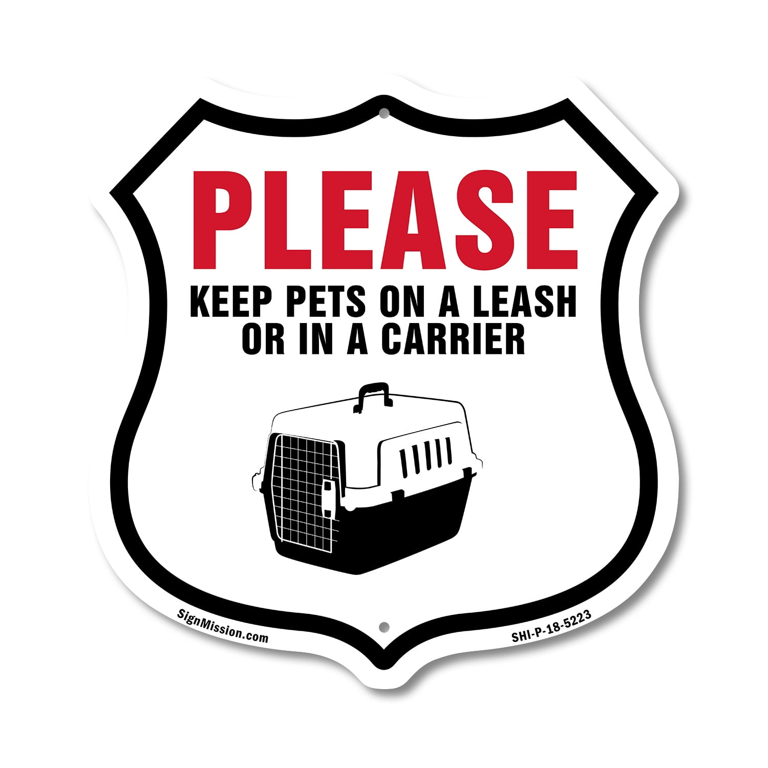 Please Keep Pets On A Leash Or In A Carrier (2 Pack) 18 inch X 18 inch ...