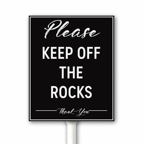 Please Keep Off the Rocks Sign With Stake, Do Not Climb Rock Signs ...