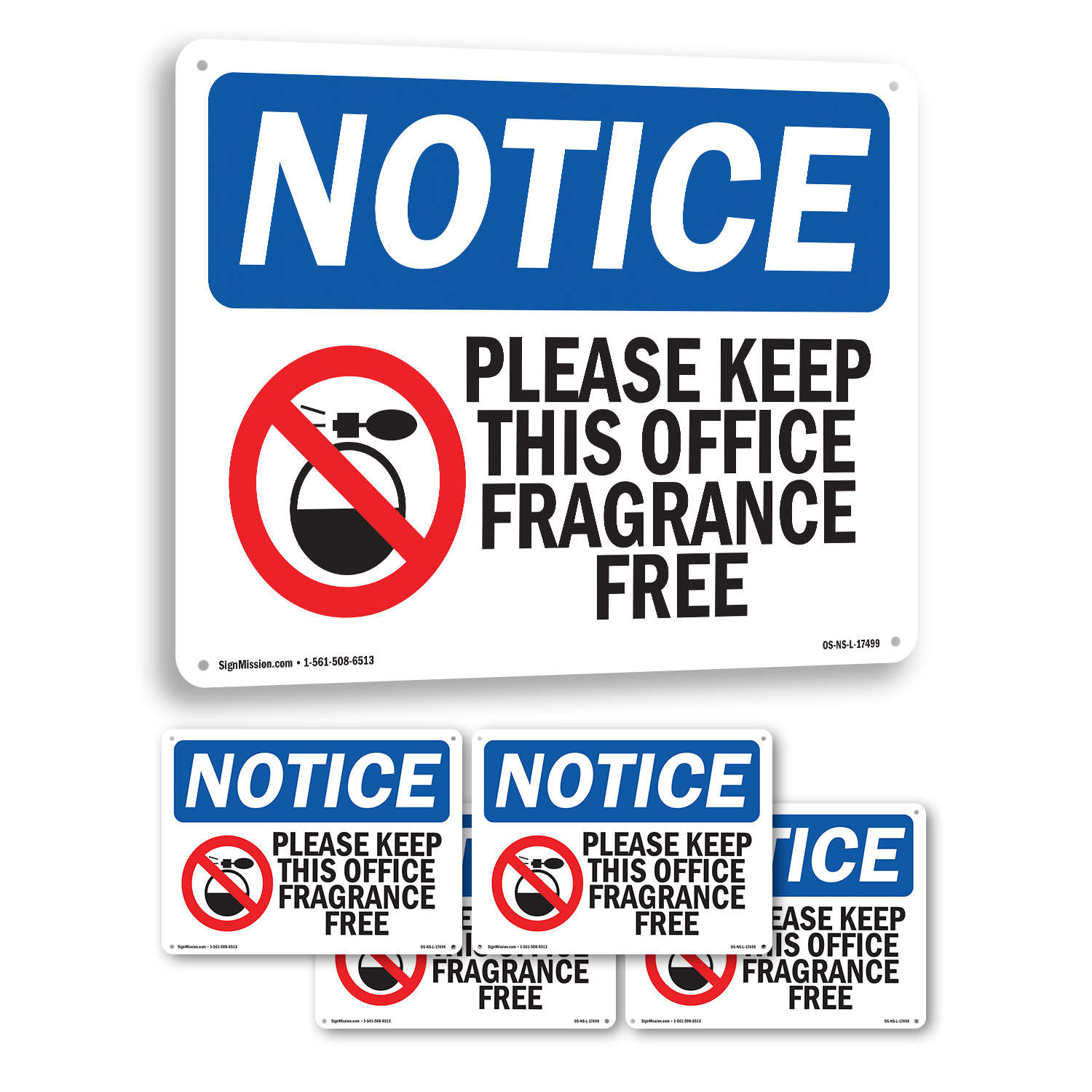 Please Keep This Office Fragrance Free OSHA Notice Rigid Plastic Sign ...