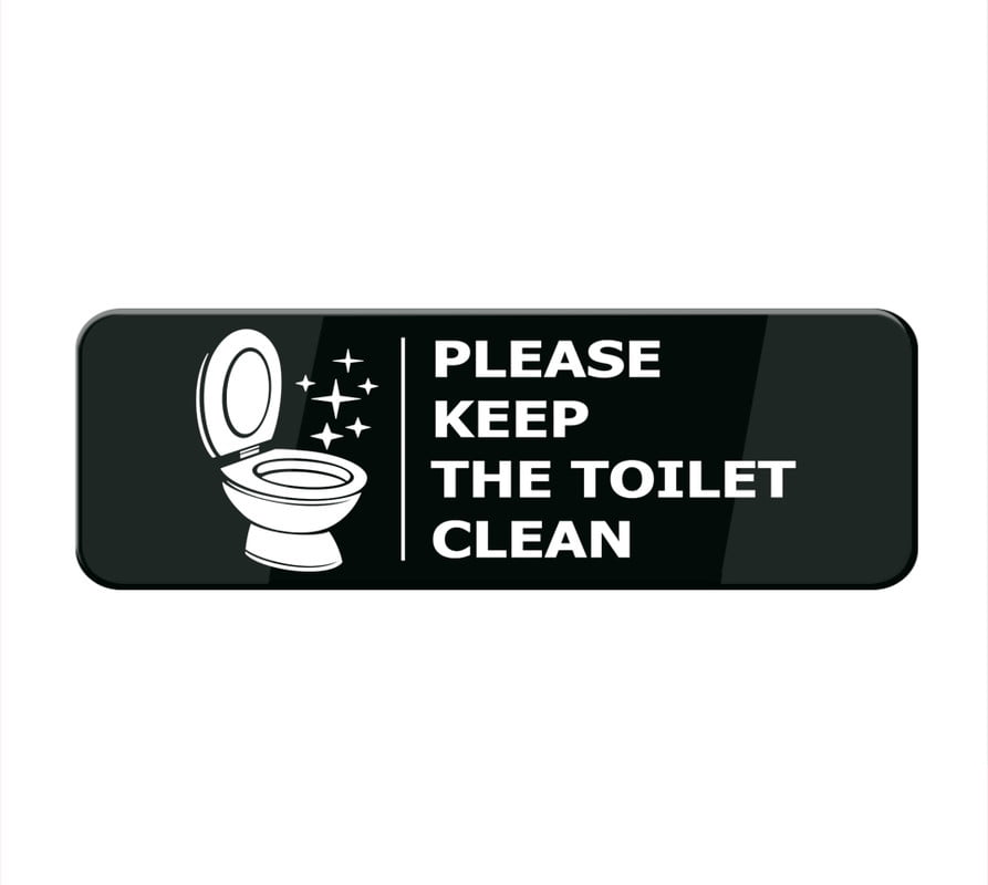 Please Keep The Toilet Clean Sign For House (With Strong Adhesive Tape ...