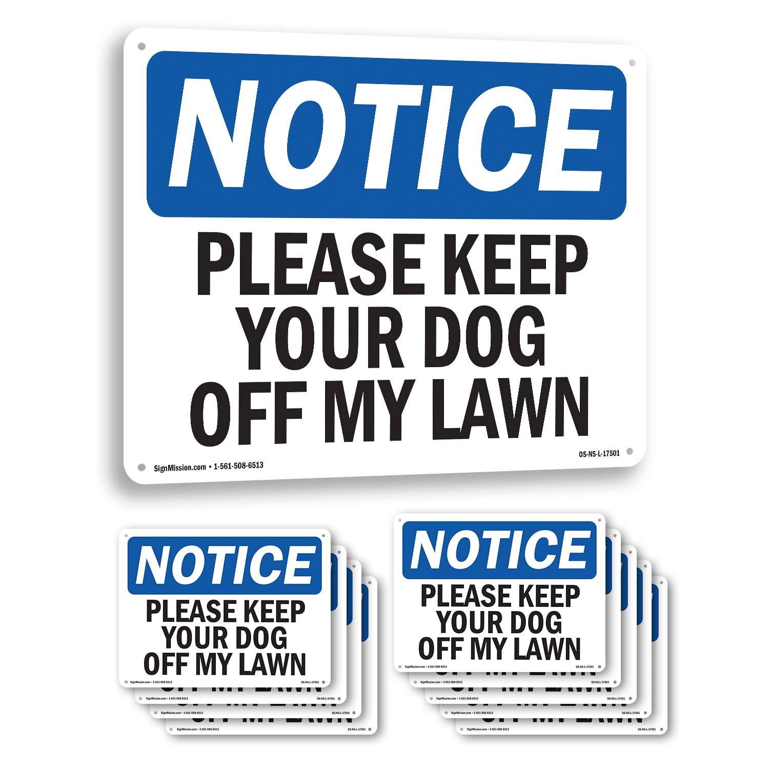 Please Keep Your Dog Off My Lawn OSHA Notice Rigid Plastic Sign 24 Inch ...