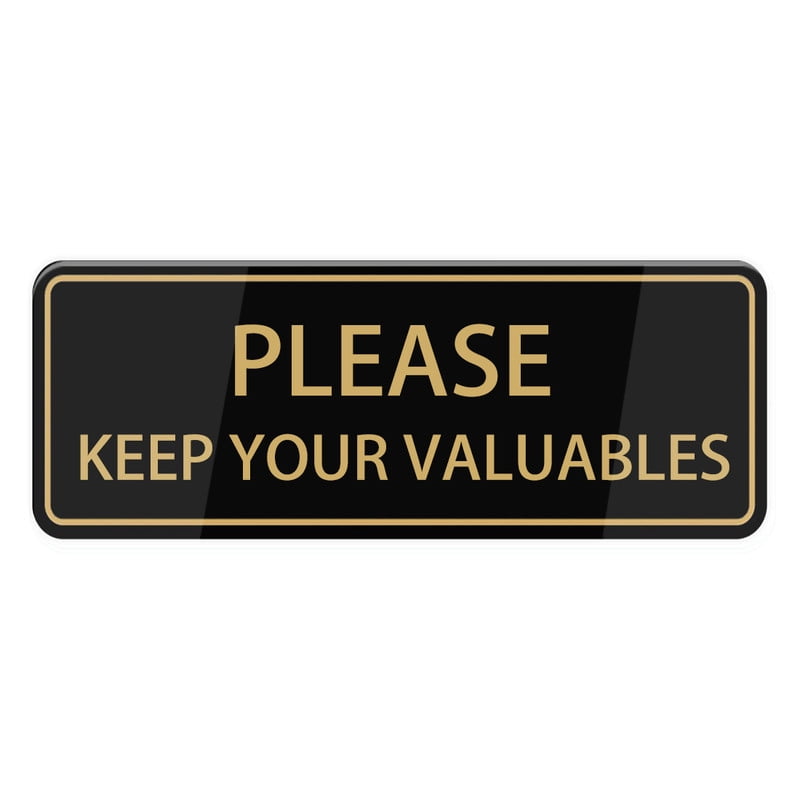 Please Keep Your Valuables Sign For House (With Strong Adhesive Tape ...