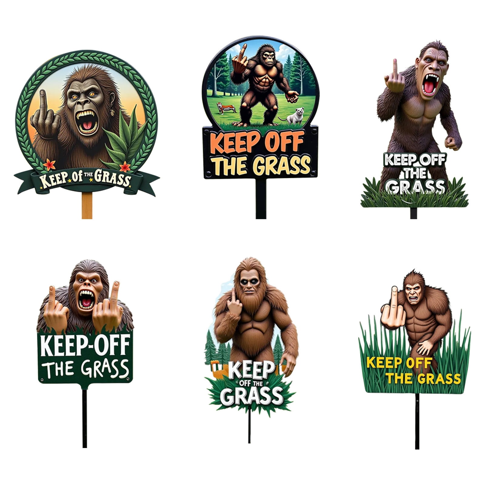 Please Keep off Grass Sign, Orangutan Spoof Sign, Lawn Garden Sign with ...