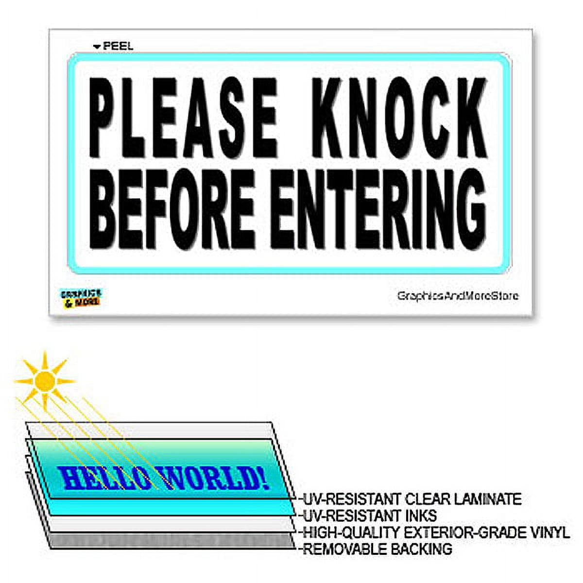 Please Knock Before Entering - 12 in x 6 in - Laminated Sign Window ...