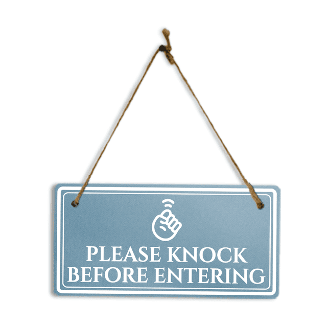 Please Knock Before Entering 5x10 Hanging Plus Wall or Door Sign ...