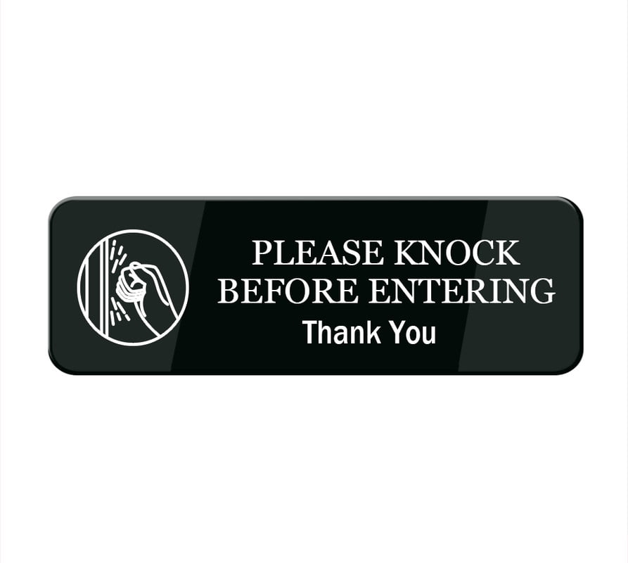 Please Knock Before Entering Thank You Sign: Easy To Mount Informative ...
