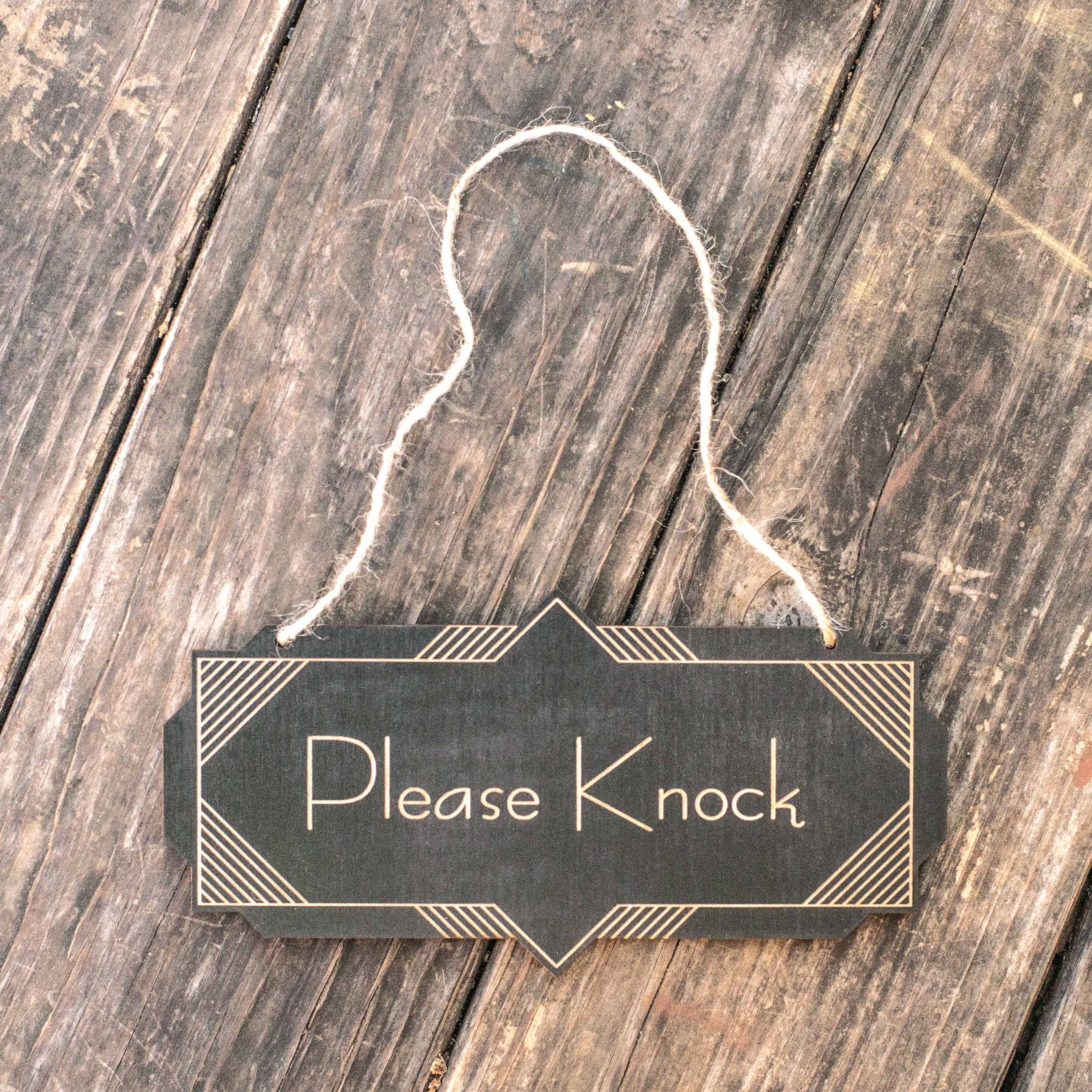 Please Knock - Black Door Sign - Art Deco - Walmart.com