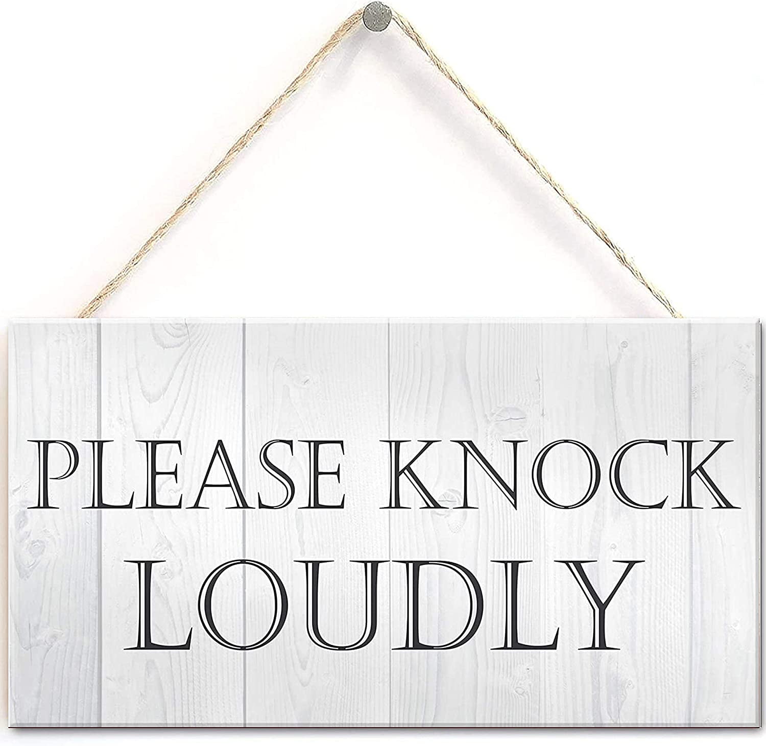 Please Knock Loudly Hanging Door Sign Plastic Contempary Wall ...