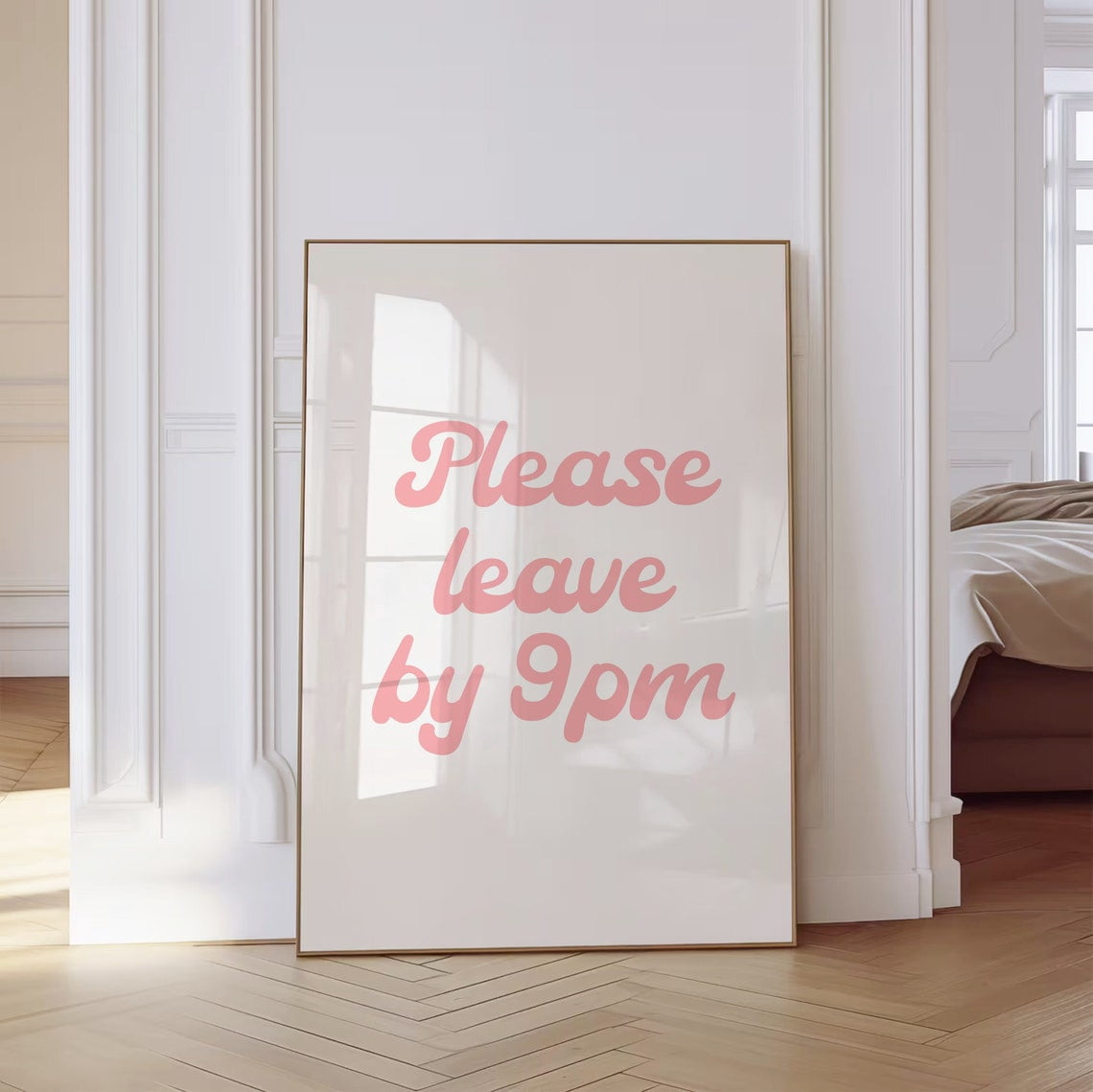 Please Leave By 9 Pm Wall Art Cute Modern Wall Art Hallway/Kitchen ...