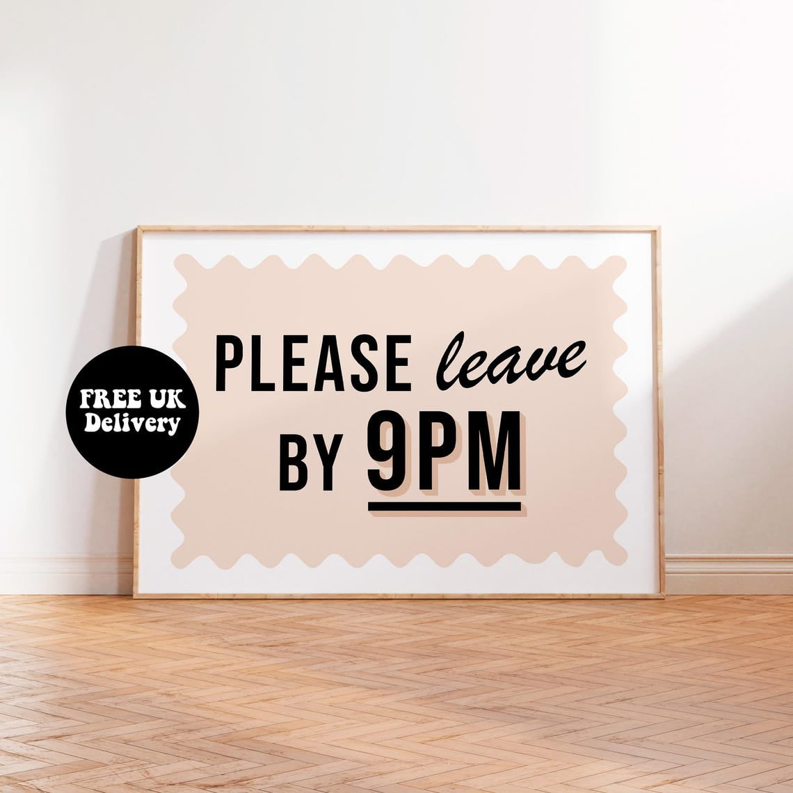 Please Leave By 9Pm Poster, Entryway Wall Art, Colourful Quote Poster ...
