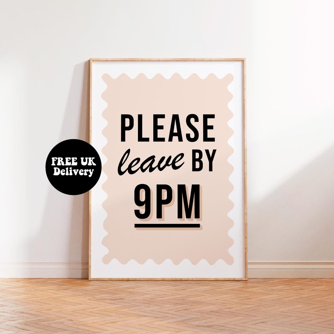 Please Leave By 9Pm Poster, Entryway Wall Art, Colourful Quote Poster ...