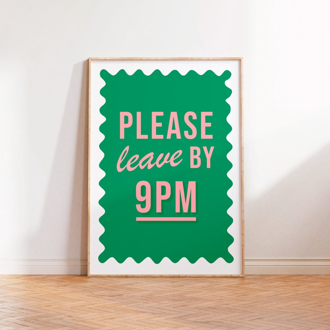 Please Leave By 9Pm Poster, Entryway Wall Art, Colourful Quote Poster ...