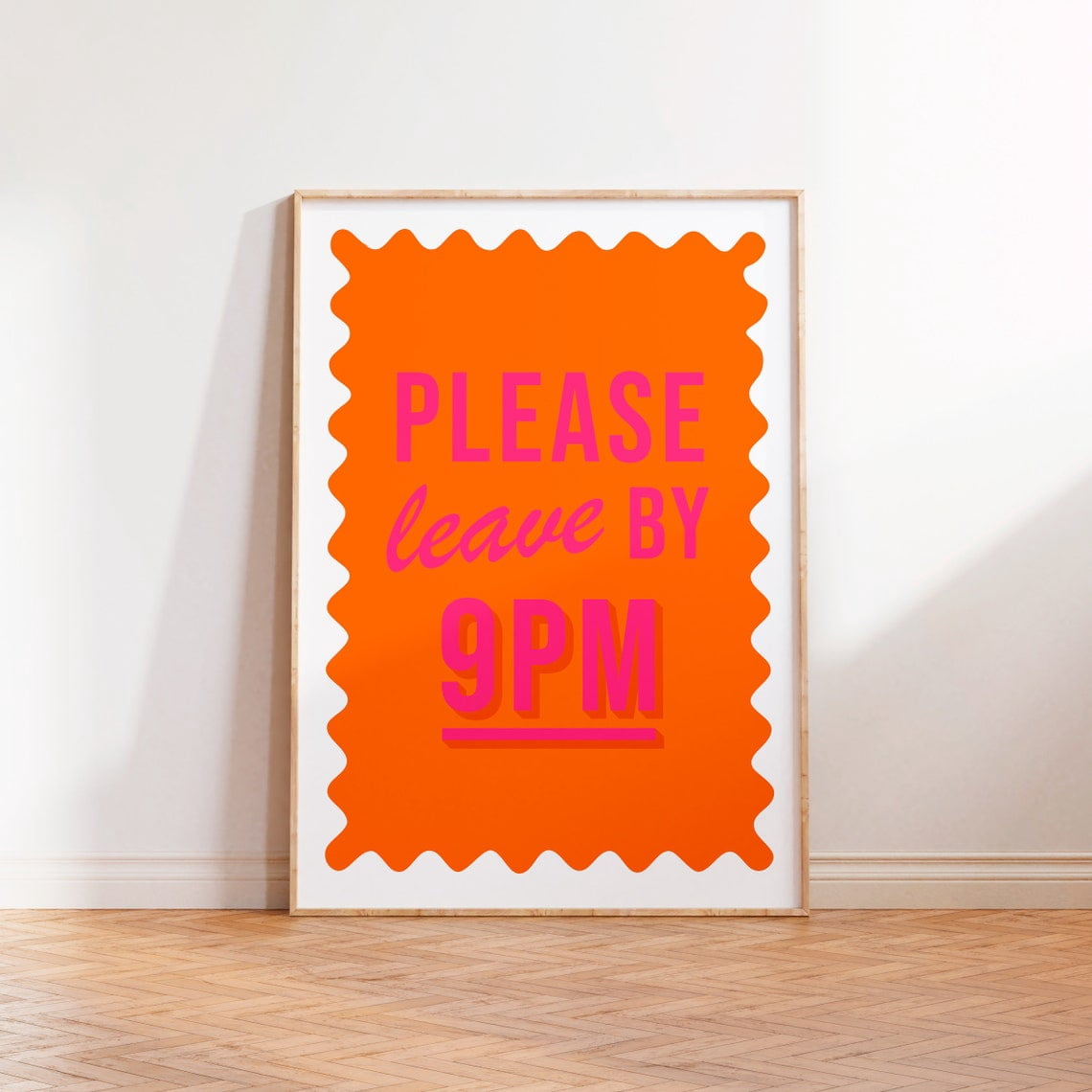 Please Leave By 9Pm Poster, Entryway Wall Art, Colourful Quote Poster ...
