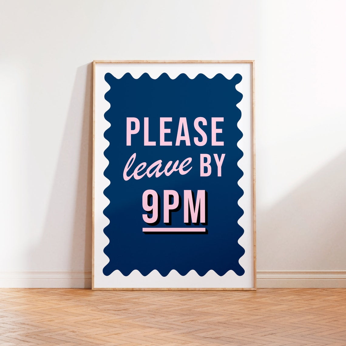 Please Leave By 9Pm Poster, Entryway Wall Art, Colourful Quote Poster ...