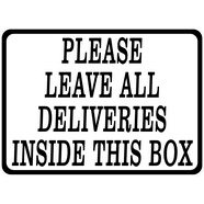 Package Delivery Sign, Please Place Packages in The Box On Porch ...