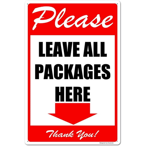 Leave Packages Here Sign