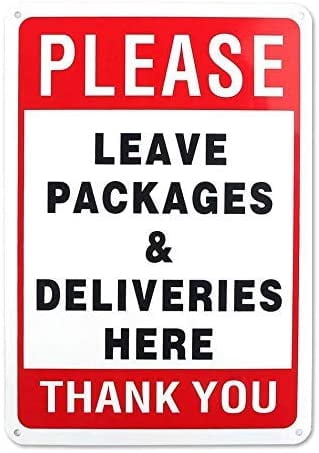 Please Leave Deliveries and Packages Here Sign 12"x8" Metal Tin Sign ...