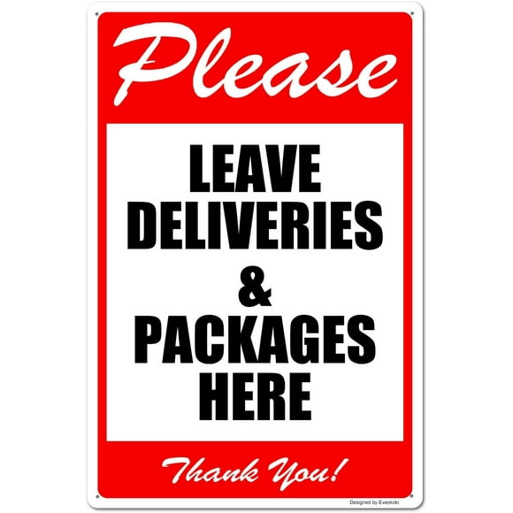 Home Delivery Signs for Packages and Instructions in Various Styles