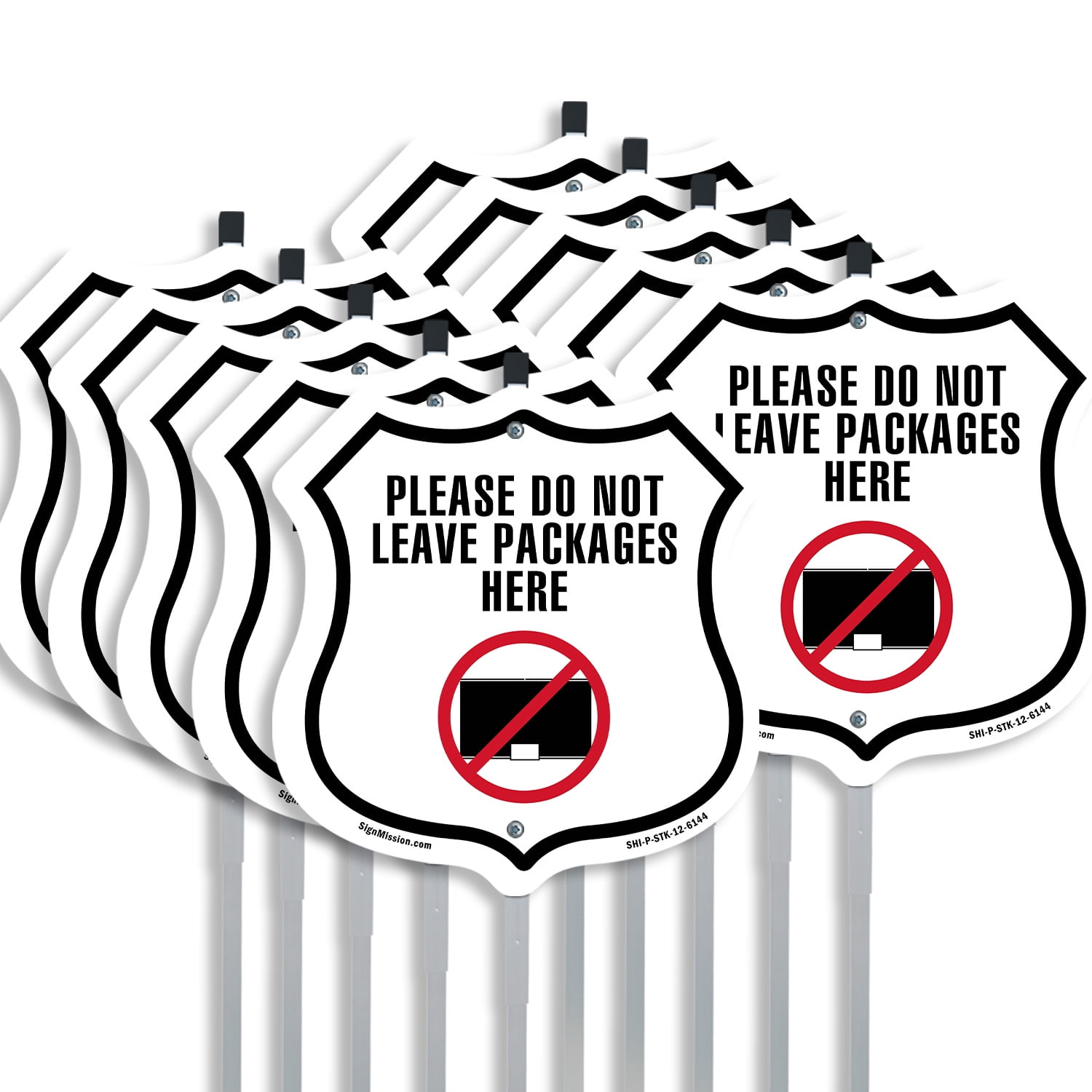 Please Do Not Leave Packages Here (10 Pack) 12 inch X 12 inch Shield ...