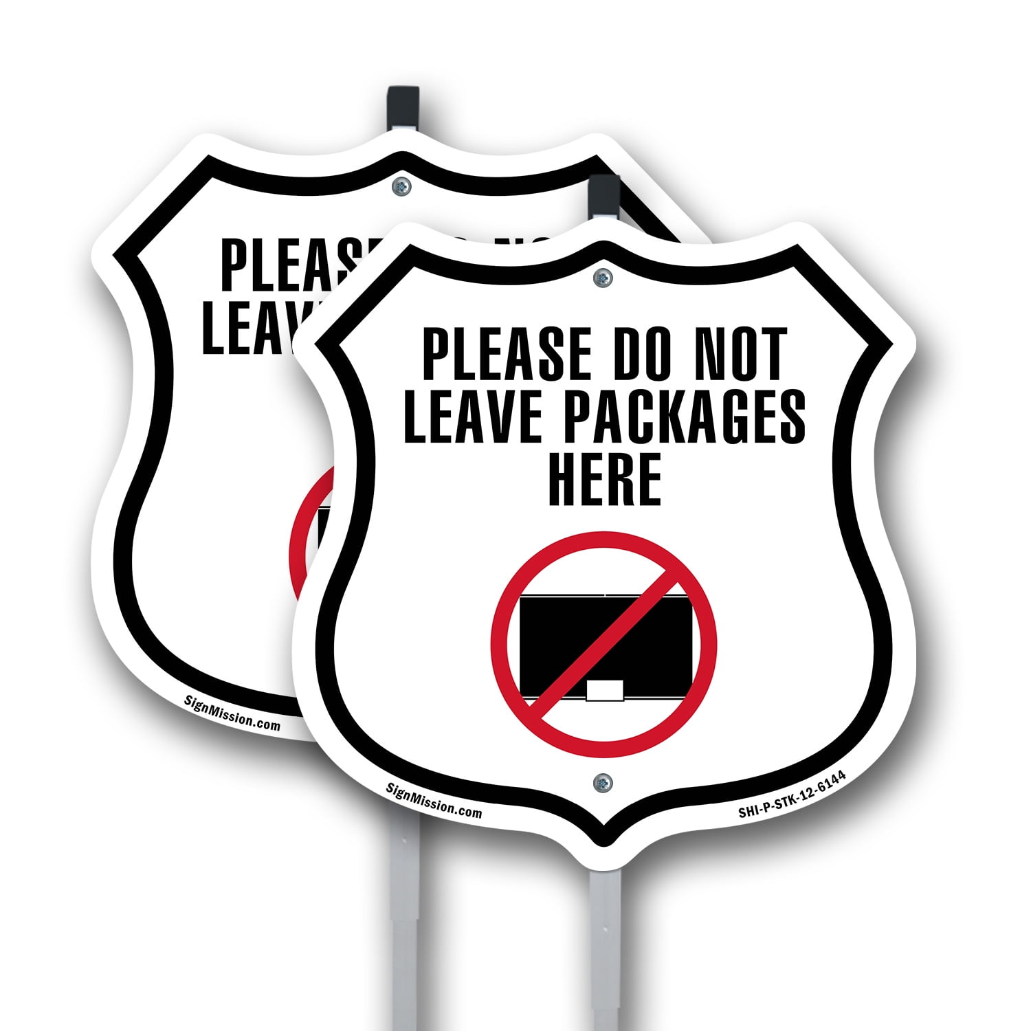 Please Do Not Leave Packages Here (2 Pack) 12 inch X 12 inch Shield ...