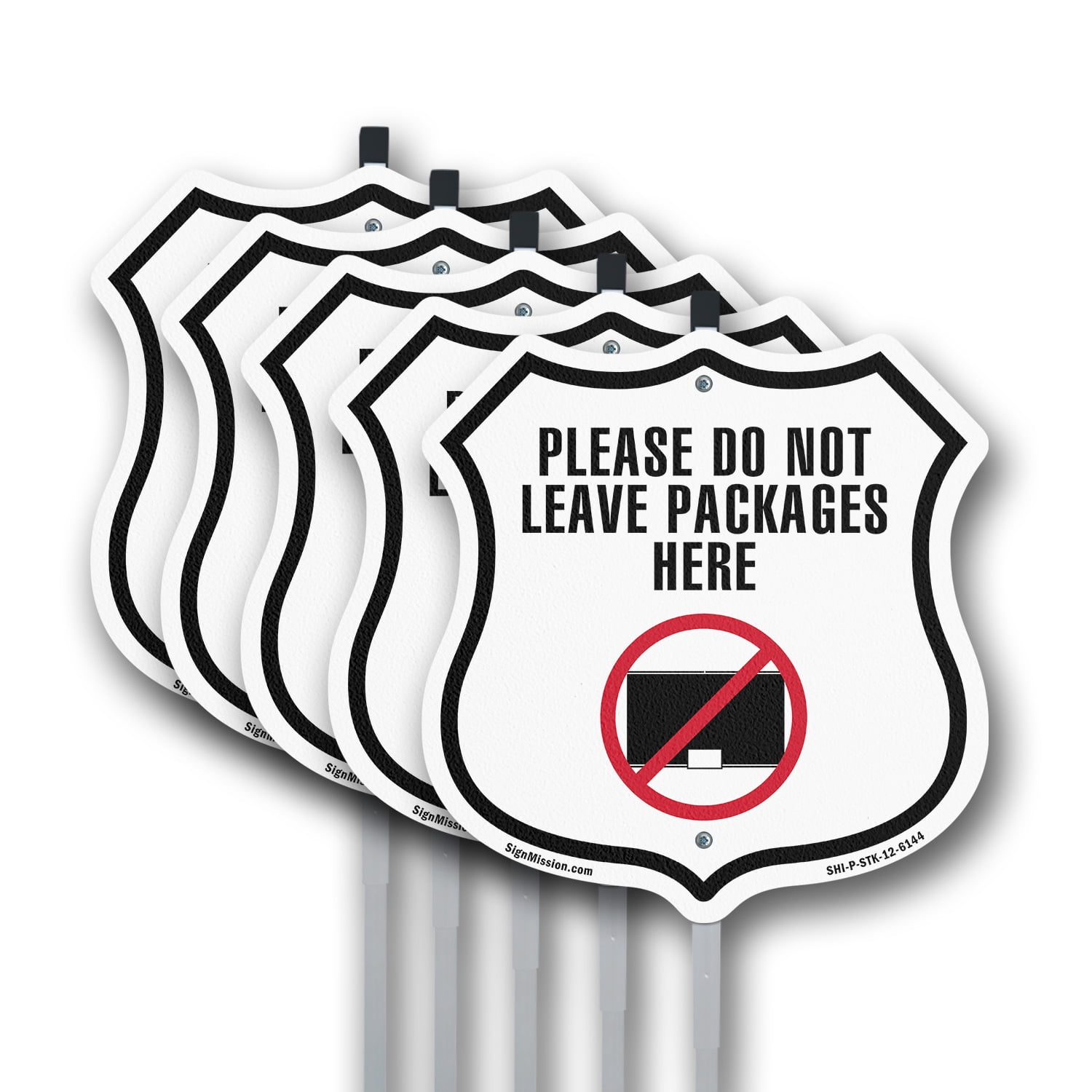 Please Do Not Leave Packages Here (5 Pack) 12 inch X 12 inch Shield ...