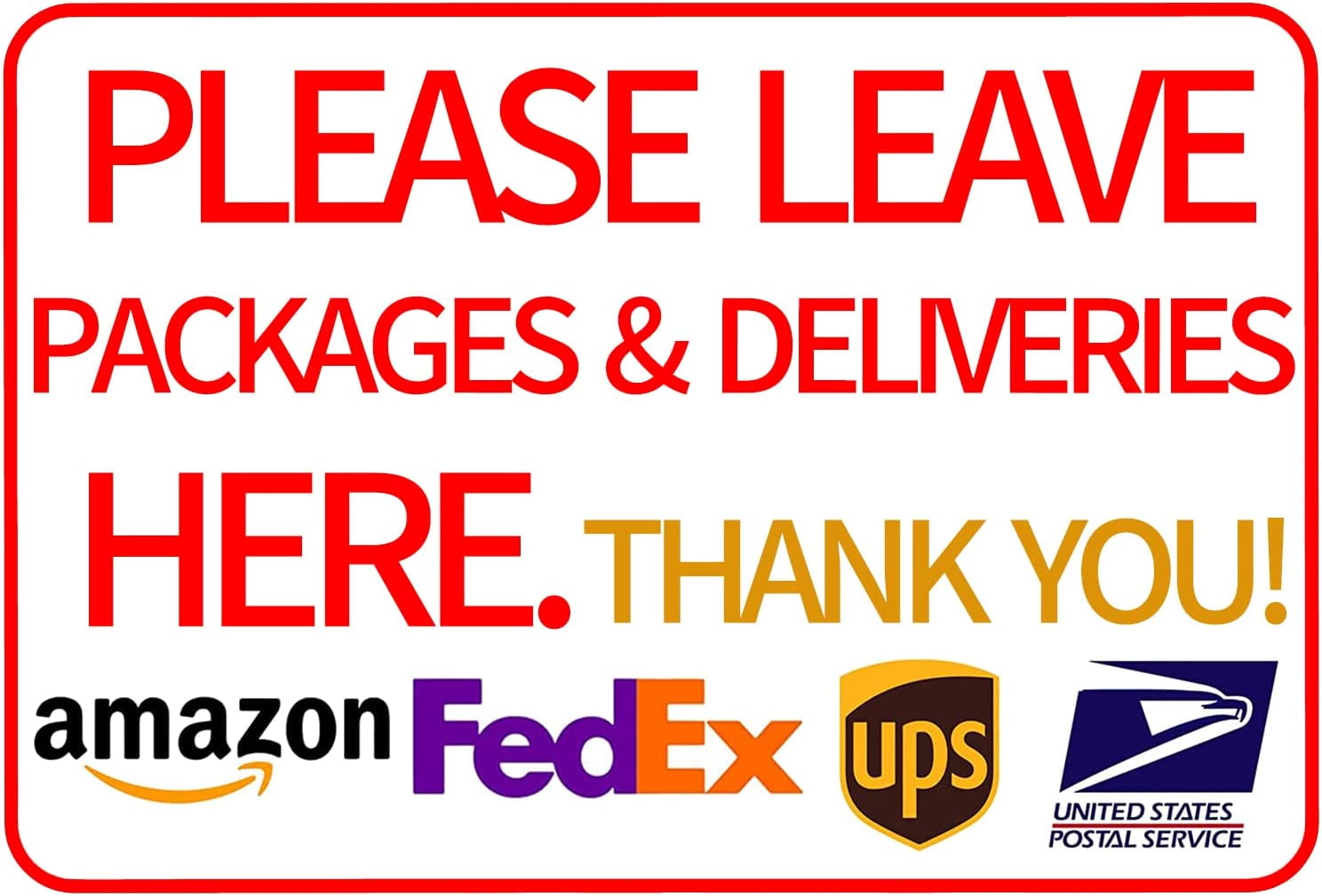 Please Leave Packages Deliveries Here - Delivery Sign Indoor Outdoor Signs for Home 8x12 Inch ...