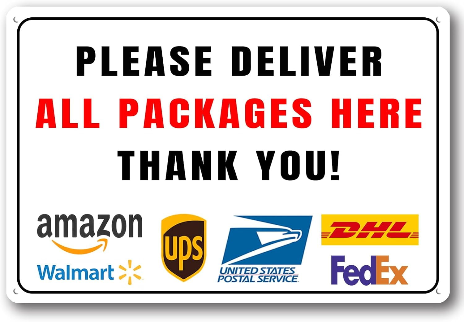 Please Leave Packages Deliveries Here - Delivery Sign for Outdoor Aluminum 14x18 Inch - Walmart.com