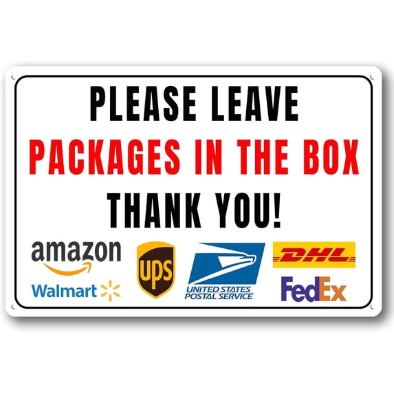 Please Leave Packages In The Box Thank You - Delivery Sign for Outdoor ...