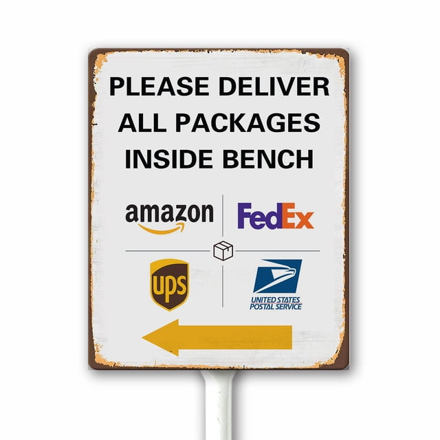 Please Leave Packages Inside Bench Package Delivery Sign for Delivery ...
