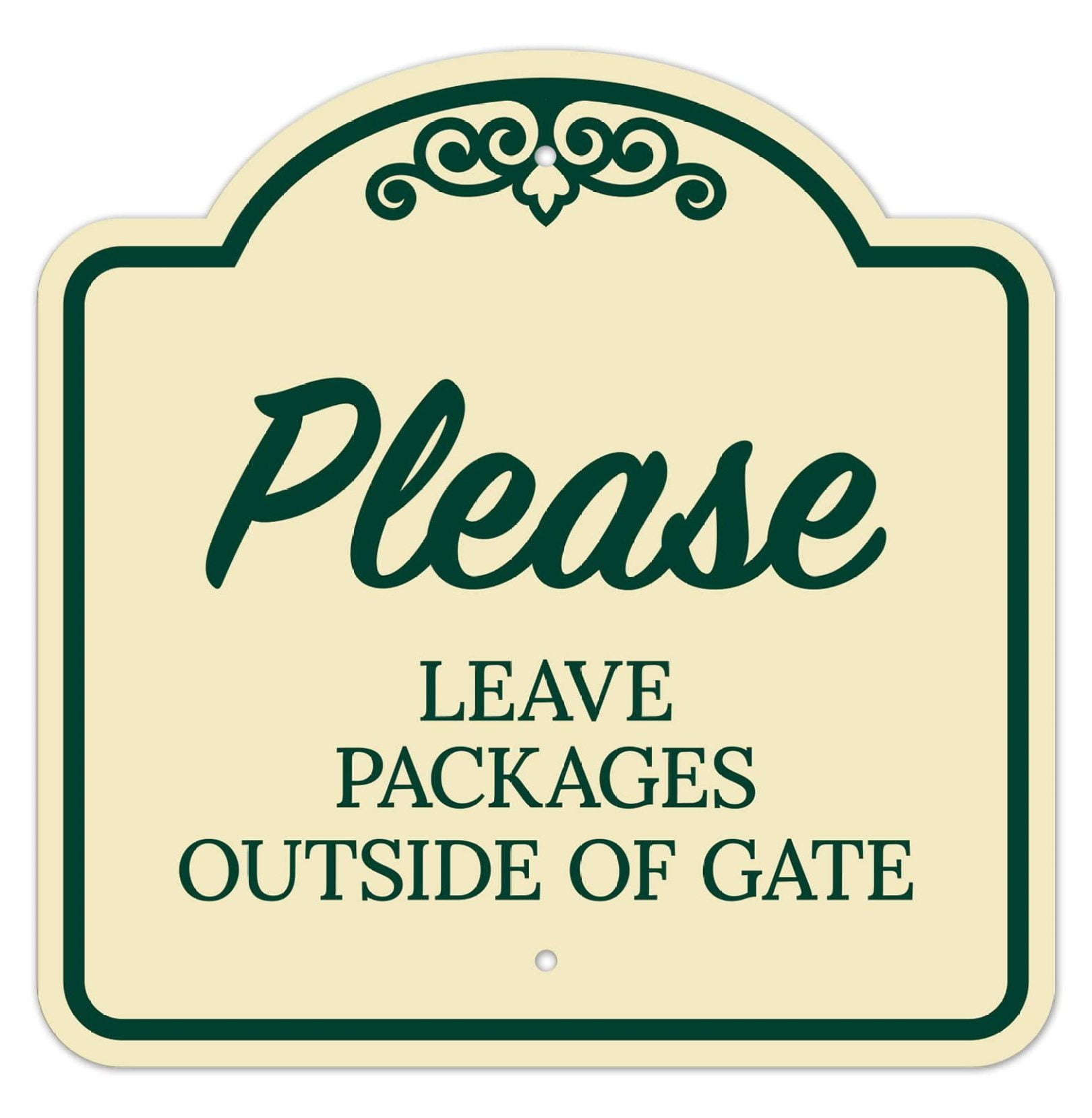 Please Leave Packages Outside Of Gate Décor Sign, Green Light, 18x18 ...