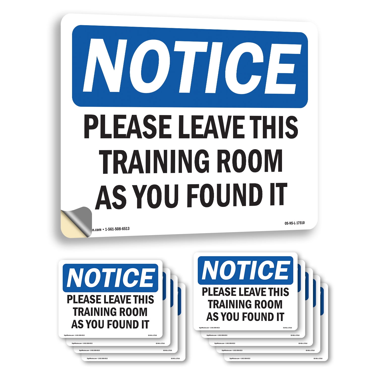 Please Leave This Training Room As You Found It OSHA Notice Vinyl Decal ...