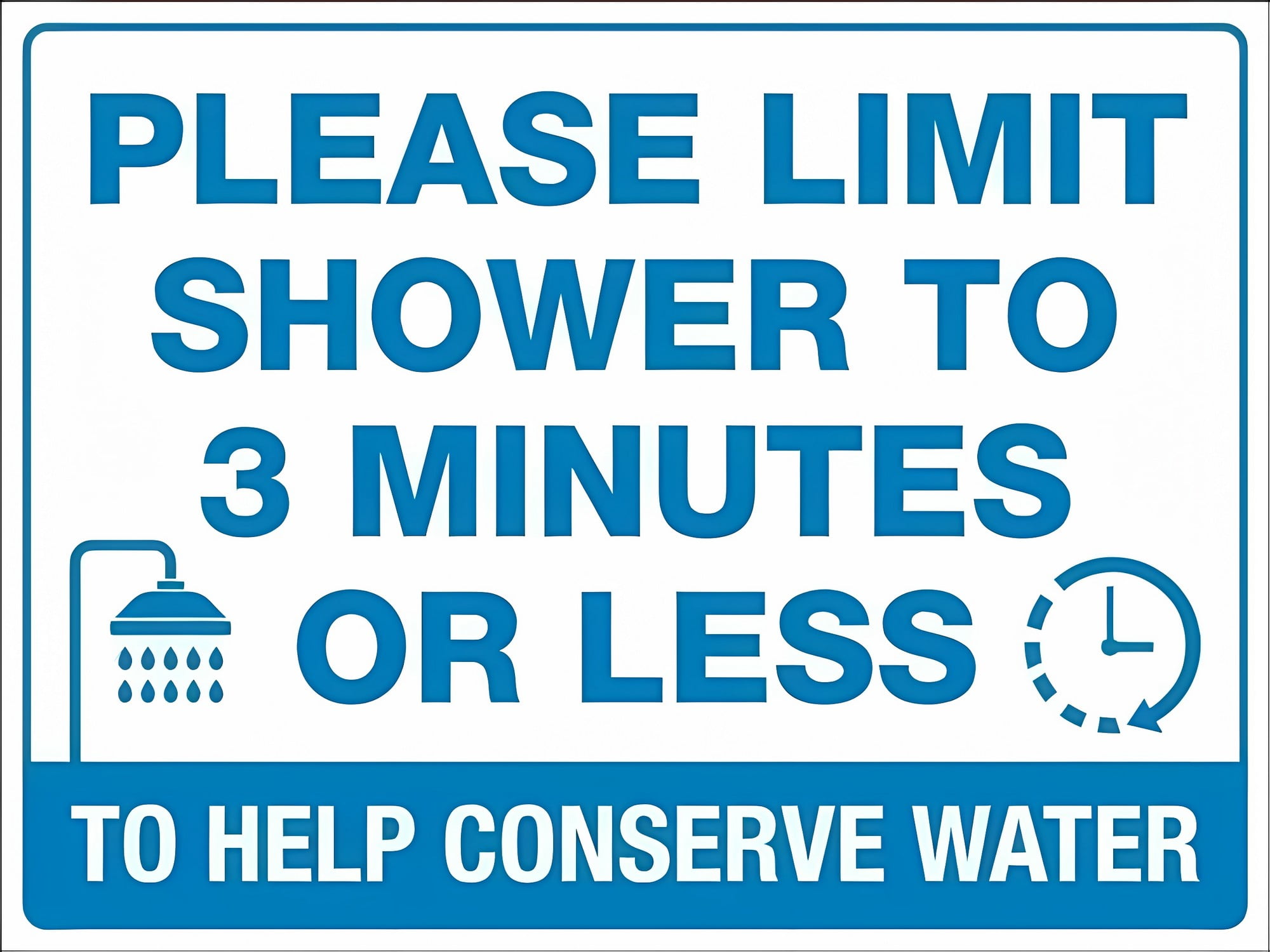 Please Limit Shower to 3 Minutes Retro Aluminum Sign - 12×8 Inches ...