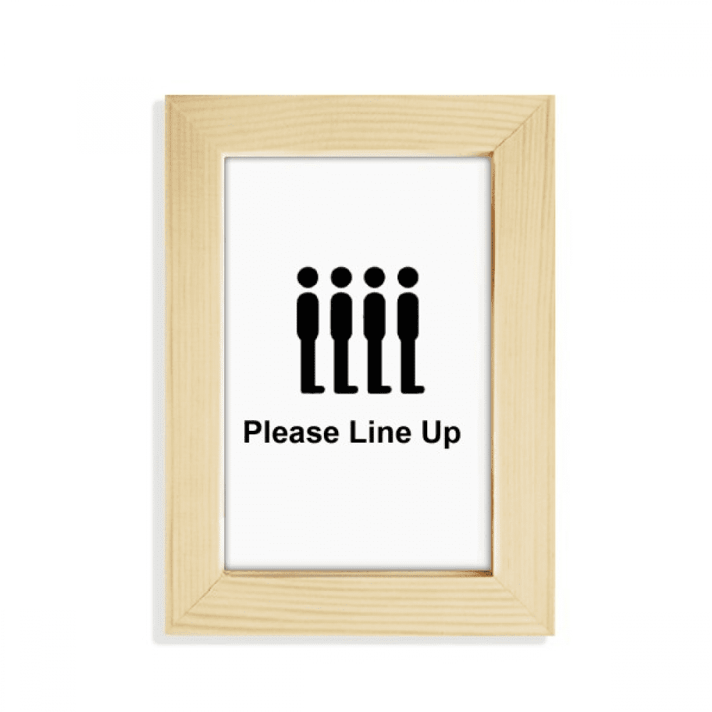 Please Line UP Black Symbol Desktop Display Photo Frame Picture Art ...