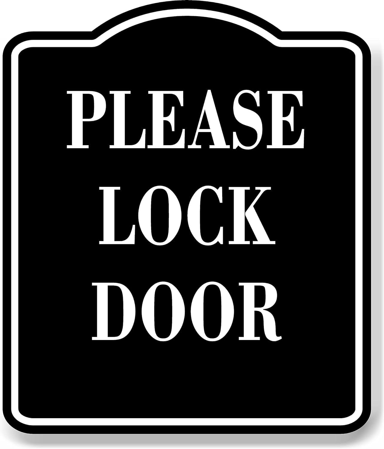 Please Lock Door BLACK Aluminum Composite Sign, 20"24" - Walmart.com