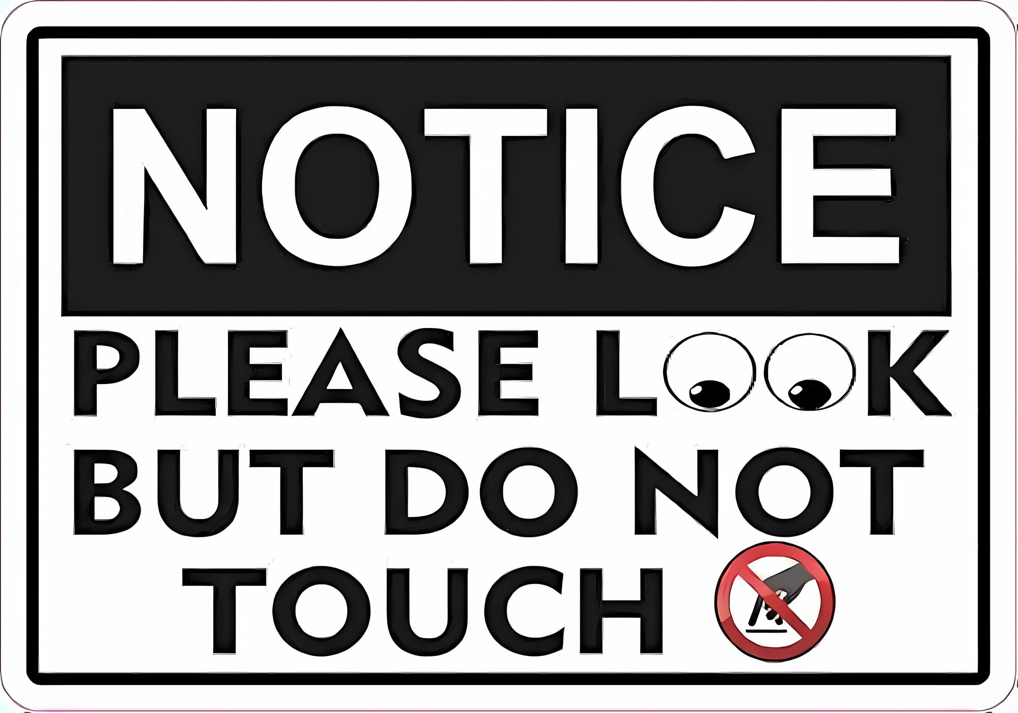 Please Look But Do Not Touch Notice Sign - 8"x12" Vintage Tin Metal ...