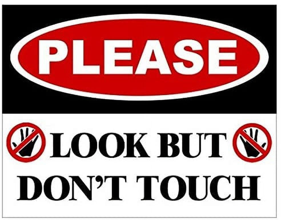 Please Look But Don't Touch Sticker (no touching warning)- Sticker ...