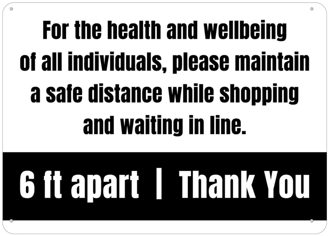 Please Maintain 6 Ft Apart While Shopping And Waiting In Line Sign ...