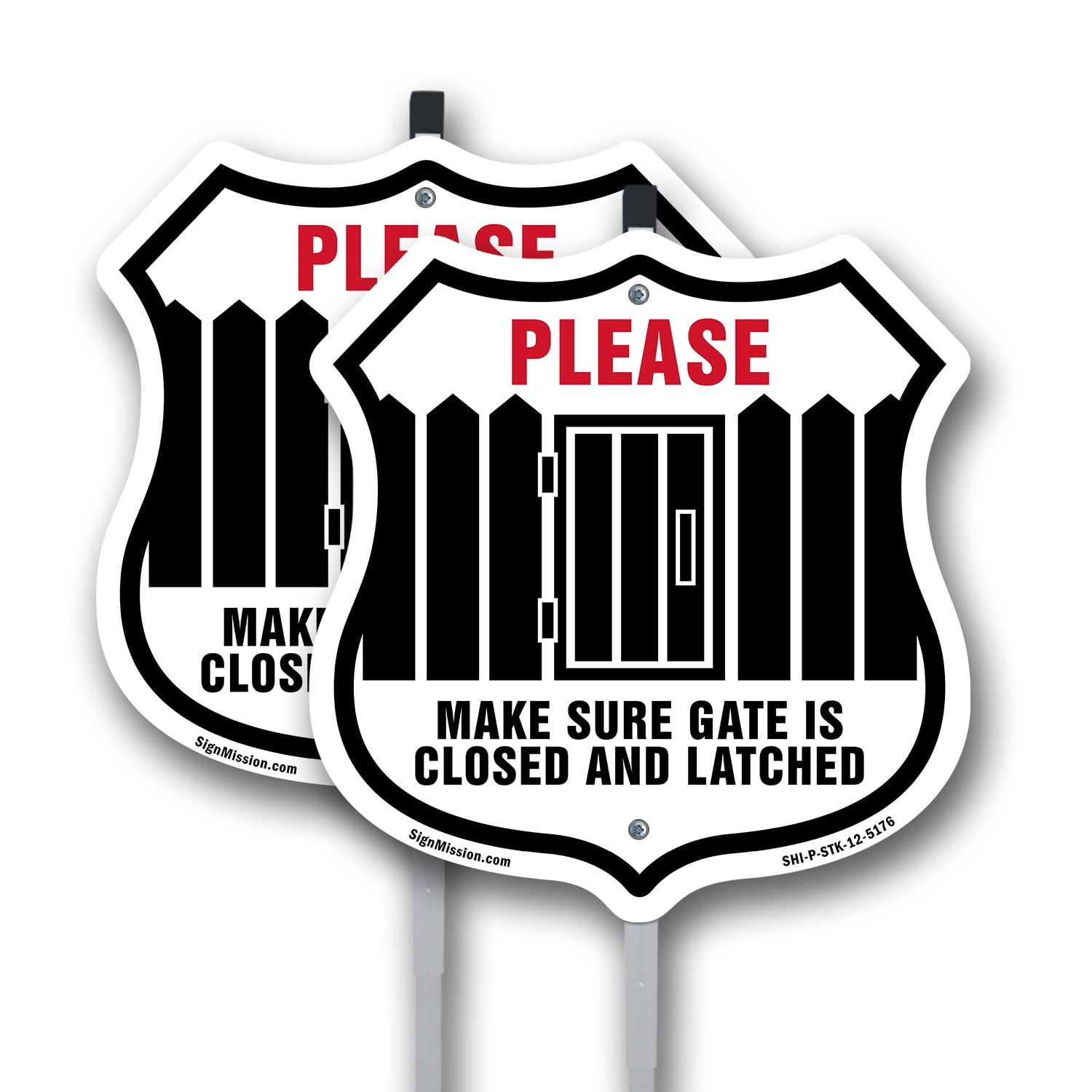 Please Make Sure Gate Is Closed And Latched (2 Pack) 12 inch X 12 inch ...