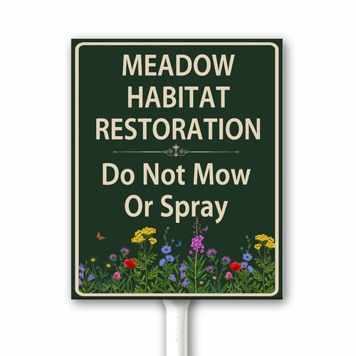Please Do Not Mow or Spray Meadow Habitat Restoration Sign, No Mowing ...
