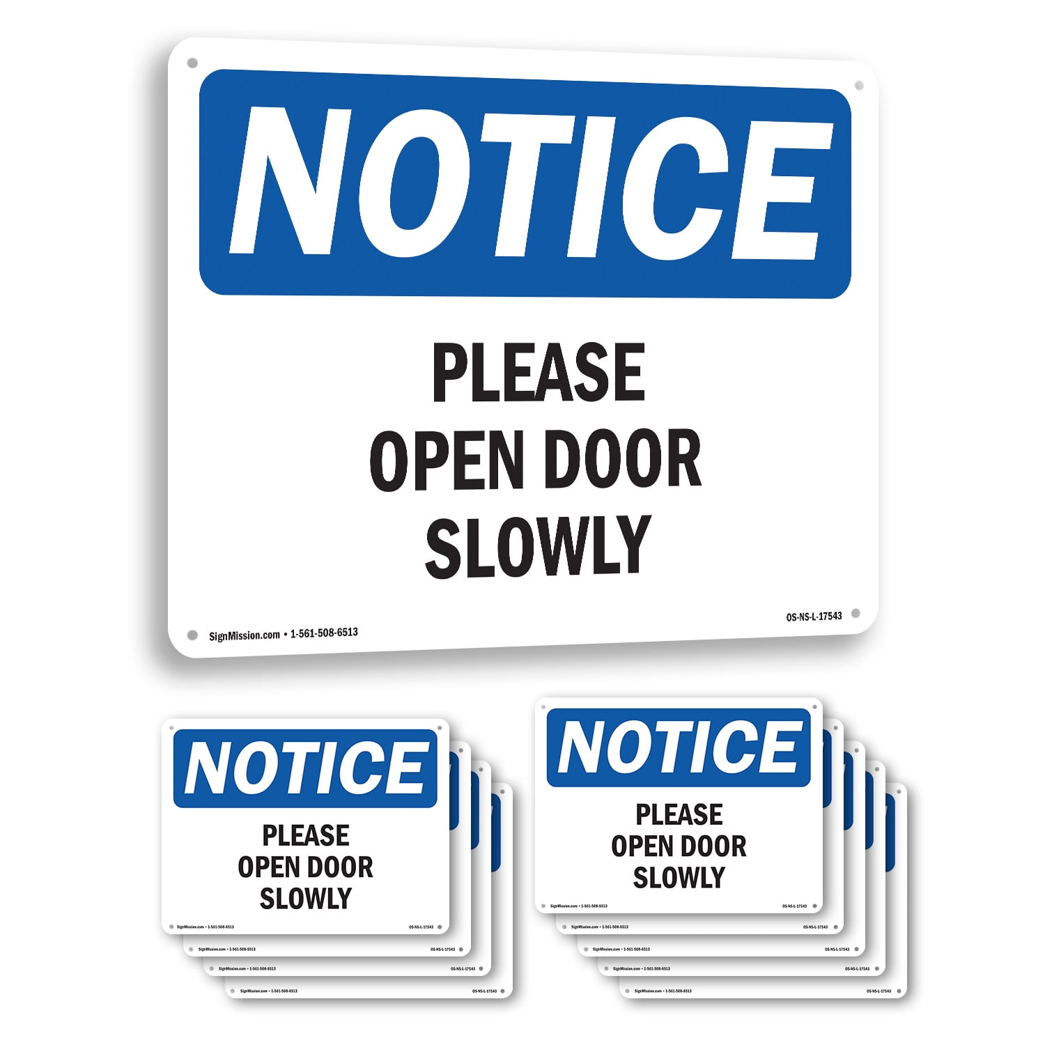Please Open Door Slowly OSHA Notice Rigid Plastic Sign 24 Inch x 18 ...