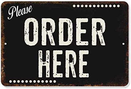 Please Order Here Sign Dark Restaurant Signs Rustic Wall Décor Counter ...
