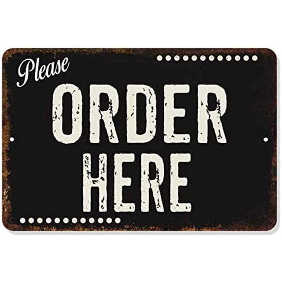 Please Order Here Sign Dark Restaurant Signs Rustic Wall Décor Counter ...