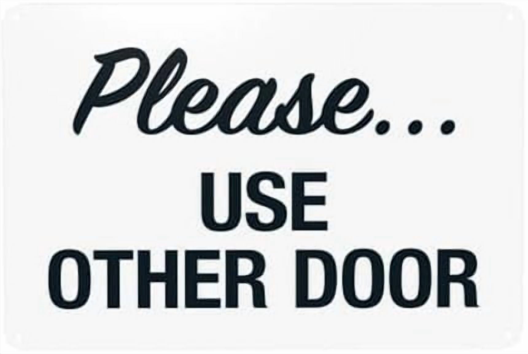Please Other Door Warning Sign, Door Security Metal Signs for Home ...